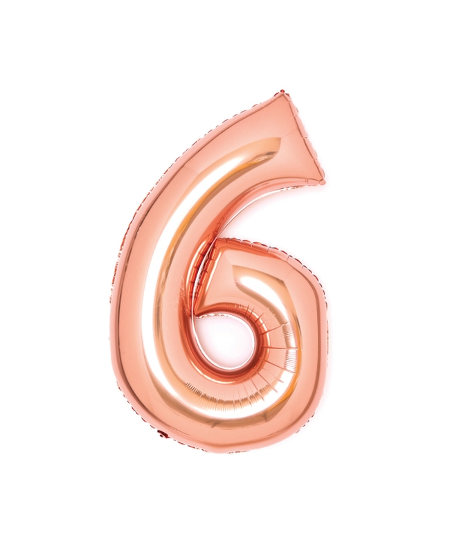 Forma Mediano Numero 6 Rosa Dorado 46X66cm - LIRAGRAM