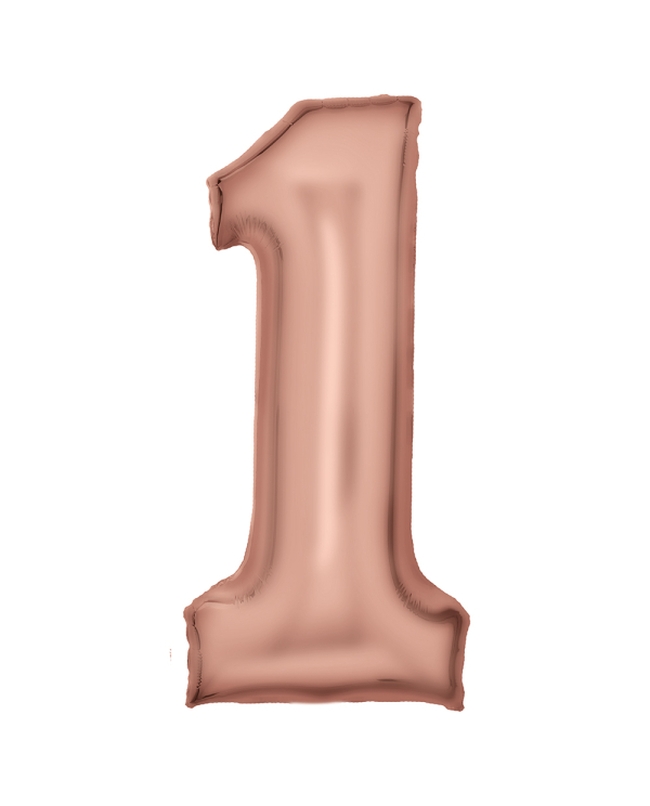 Forma Numero 1 Rosa Dorado Seda 86cm - LIRAGRAM