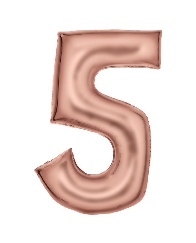 Forma Numero 5 Rosa Dorado Seda 86cm - LIRAGRAM